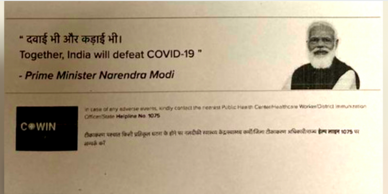 Modi Photo on Vaccine Certificate Spreads 'Awareness on COVID ...