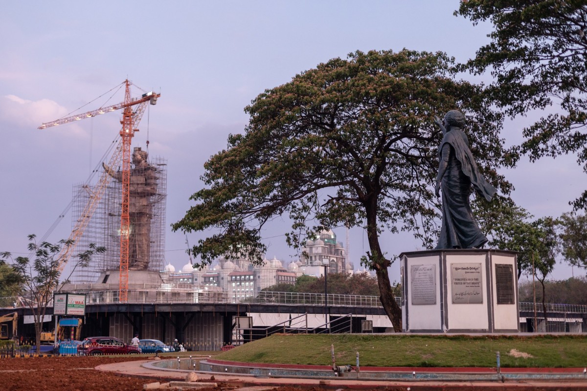 In Photos: Construction of 125 Foot Ambedkar Statue in Full Swing in ...