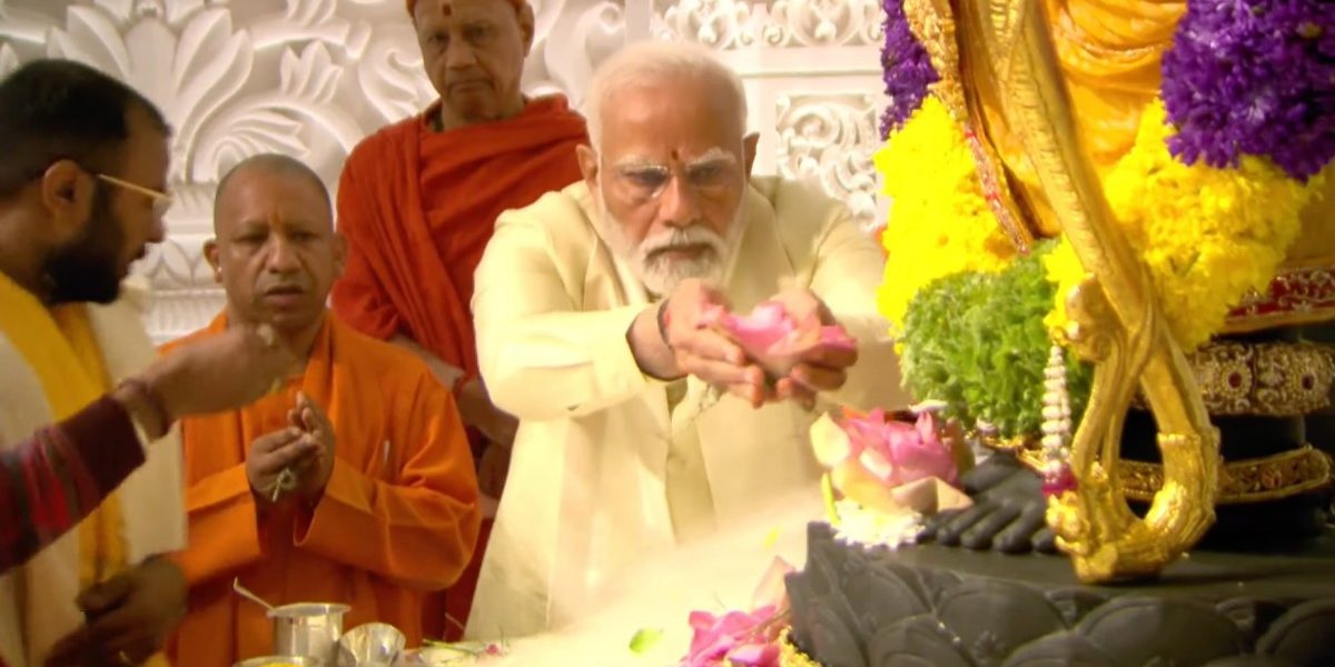 BJP, RSS Leaders Perform Consecration Ceremony at Ayodhya Ram Temple ...