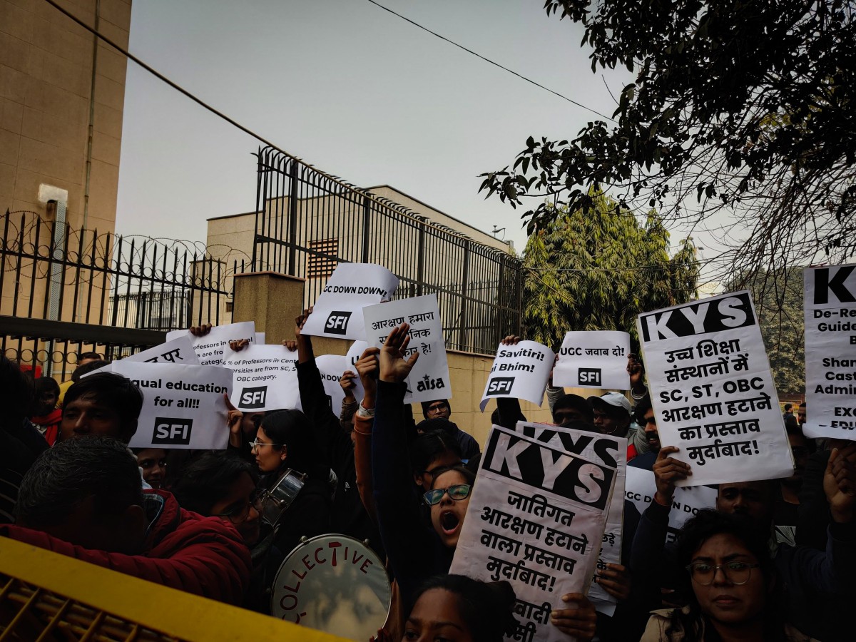 In Photos: Students Protest UGC Proposal to De-Reserve Faculty Positions